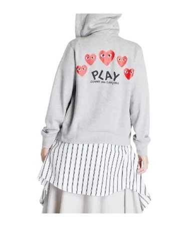 Play Comme Des Garcon Cotton Hooded Zip Up Jacket