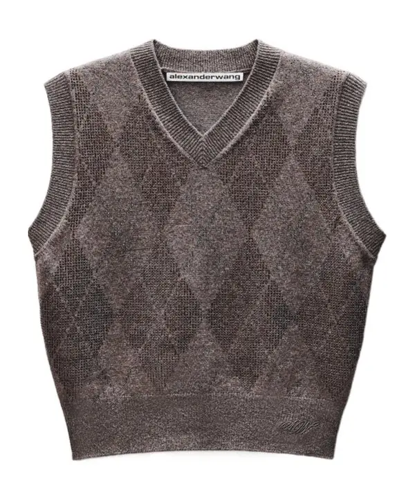 Alexander Wang Crystal Hotfix Argyle Vest