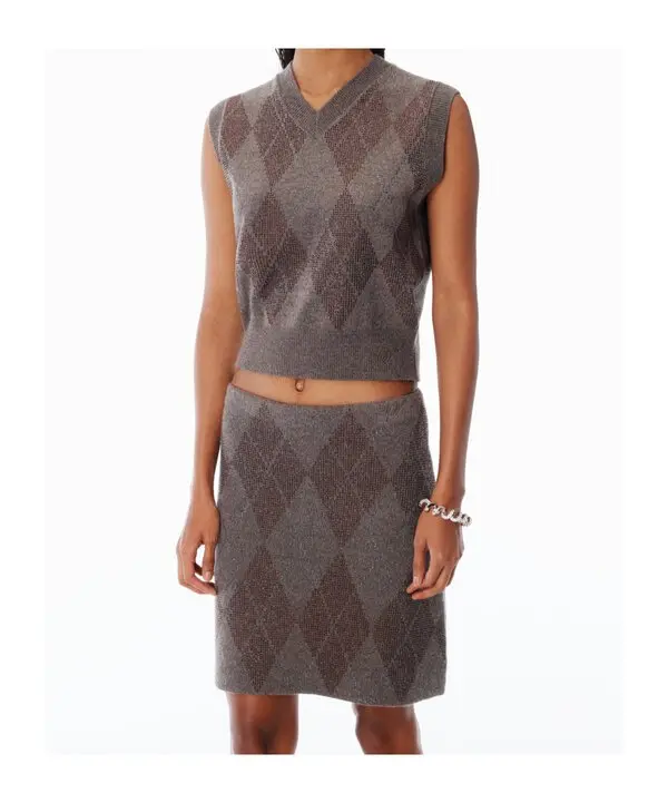 Alexander Wang Crystal Hotfix Argyle Vest