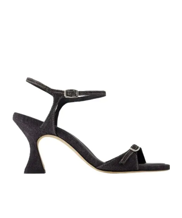 CAREL Denim Slingback Heeled Sandals