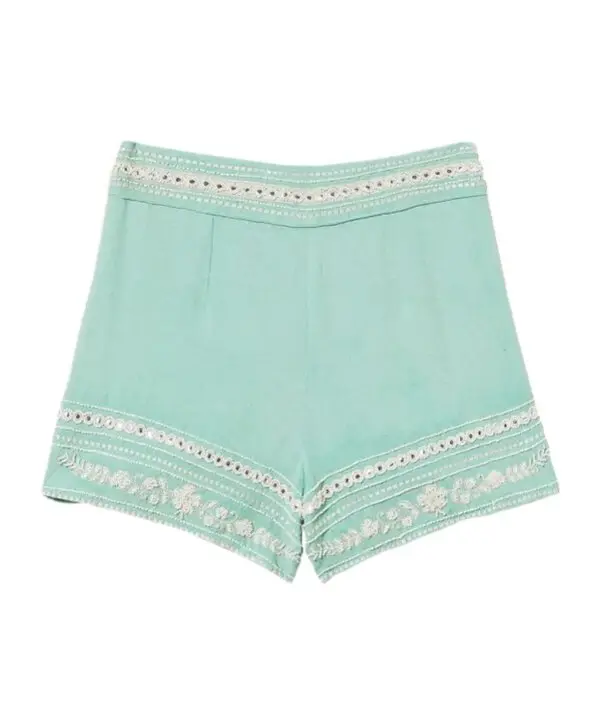 TWINSET Embroidered High-waisted Shorts