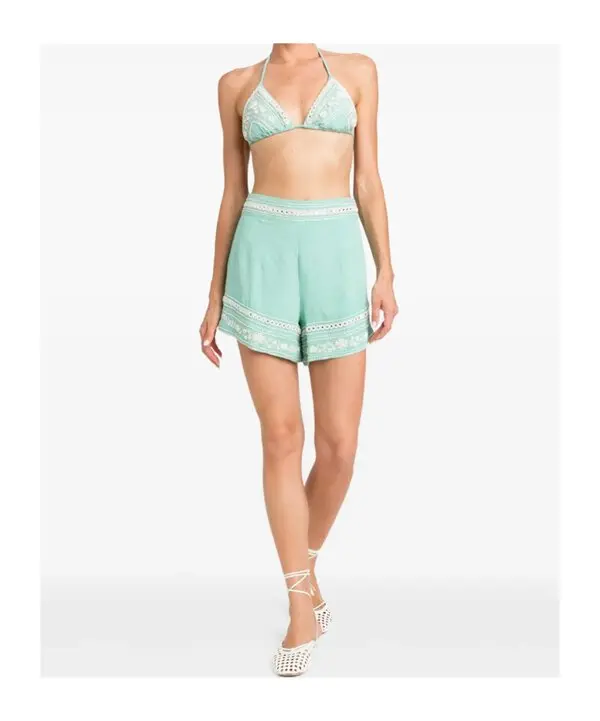 TWINSET Embroidered High-waisted Shorts