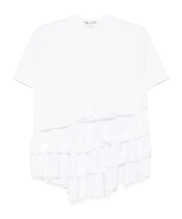 Comme Des Garçons Asymmetric Ruffled T-shirt - White