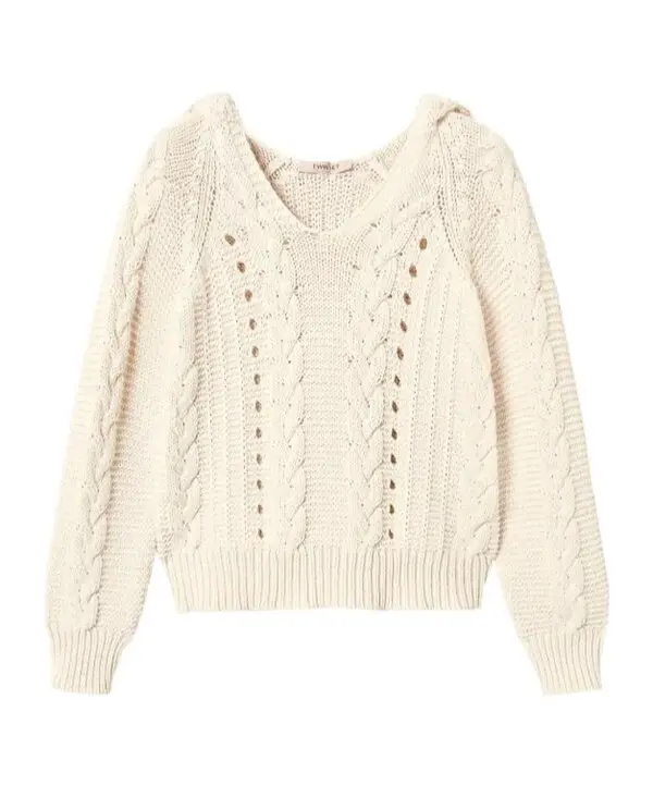 TWINSET Cable-knit Hooded Sweater