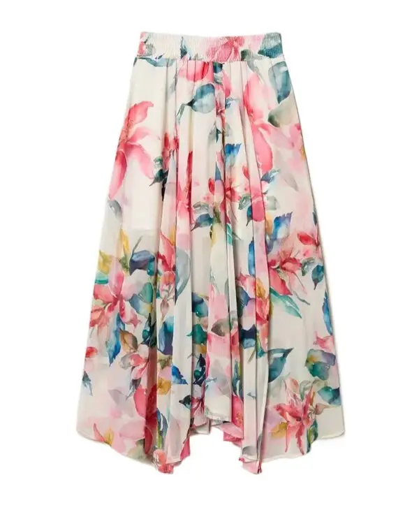 TWINSET Floral-print Pleated Skirt