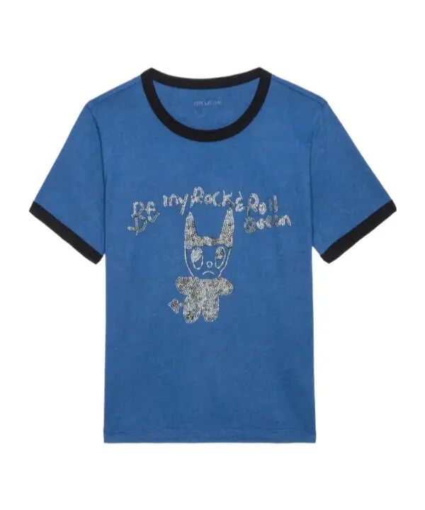 Zadig&Voltaire Crystal-embellished T-shirt - Blue