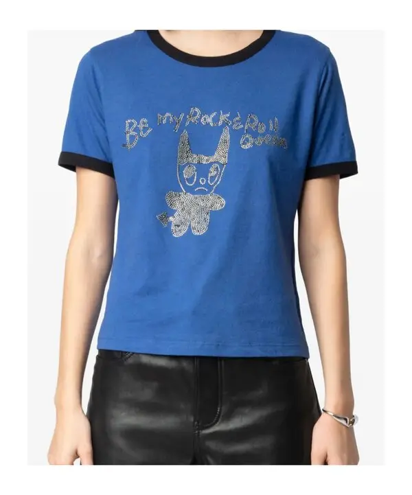 Zadig&Voltaire Crystal-embellished T-shirt - Blue