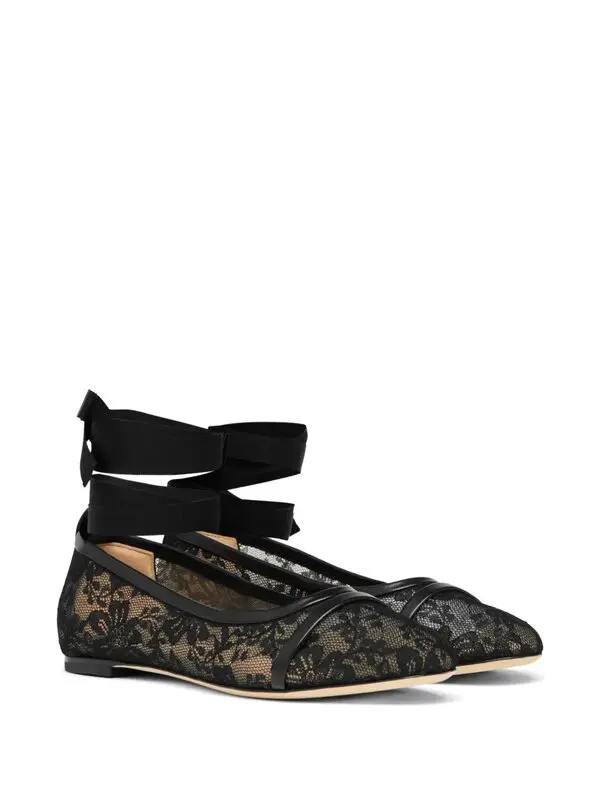 MALONE SOULIERS Sabina Floral-lace Ballet Flats