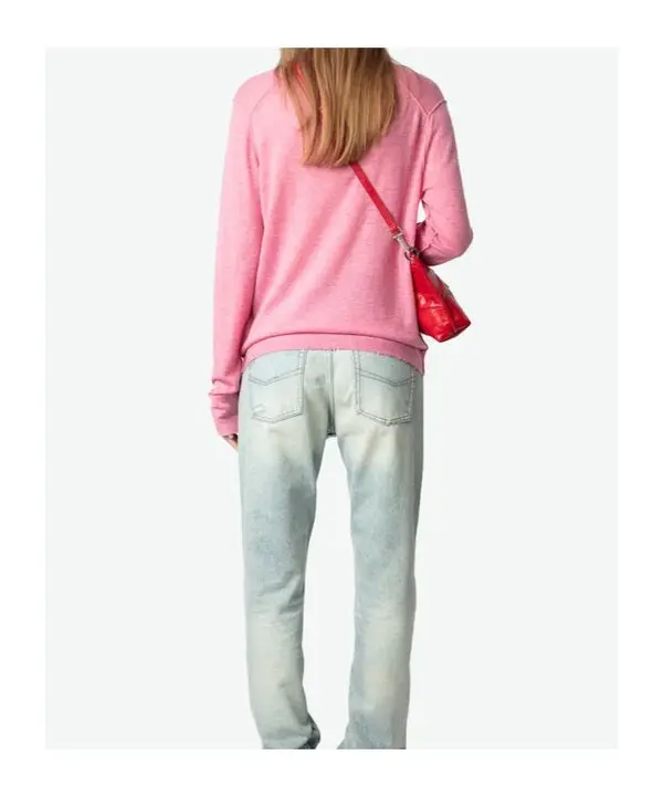 Zadig&Voltaire Rivy Distressed V-neck Sweater - Pink