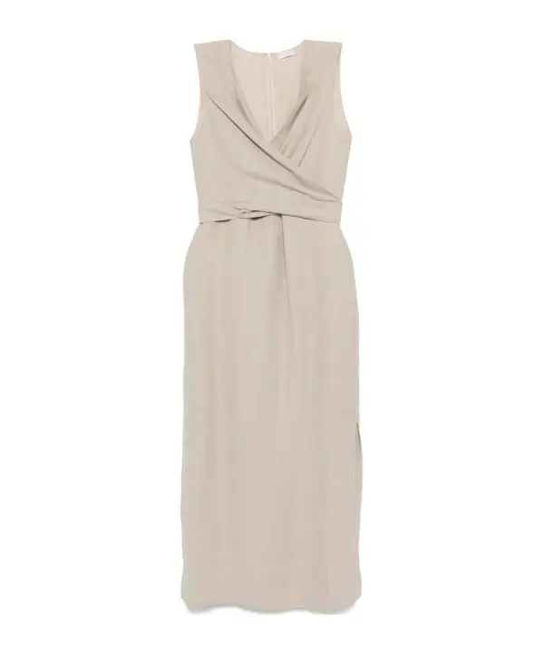 Brunello Cucinelli Wrap-effect Midi Dress