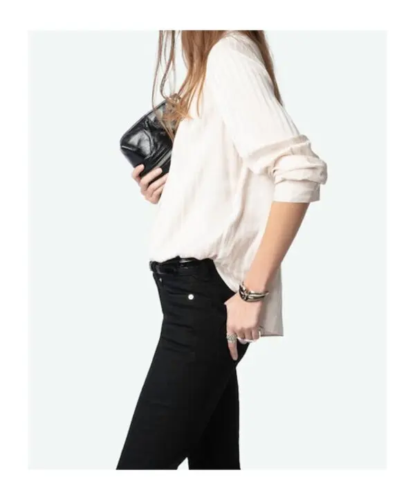 Zadig&Voltaire Tink Striped Jacquard Satin Blouse