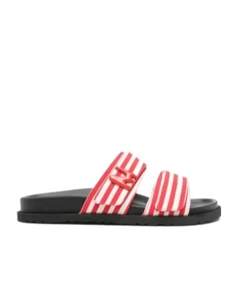 MSGM Striped Canvas Slides