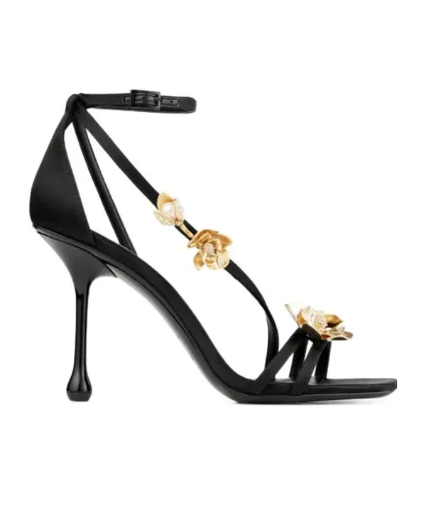 JIMMY CHOO Zea 95mm Floral-appliqué Sandals