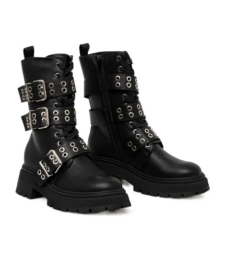 TWINSET Leather Combat Boots