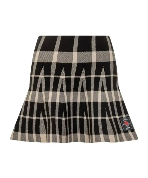 MSGM Logo Patch Flared Skirt