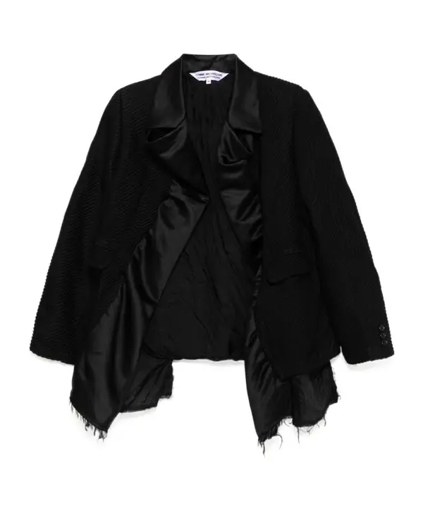 Comme Des Garçons Fringed-edge Asymmetrical Blazer