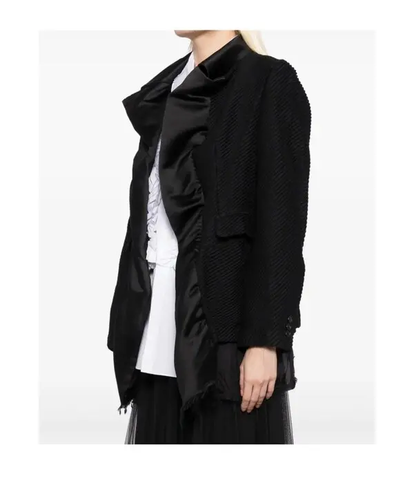 Comme Des Garçons Fringed-edge Asymmetrical Blazer