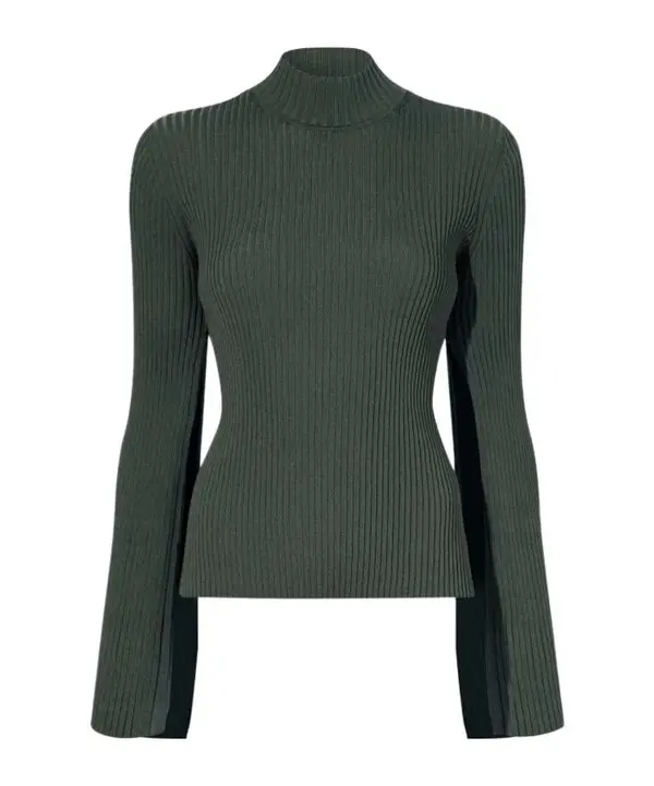 Proenza Schouler Abigail Ribbed Mock Neck Sweater