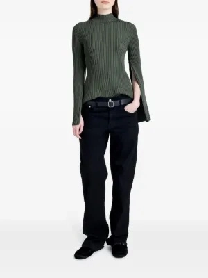 Proenza Schouler Abigail Ribbed Mock Neck Sweater