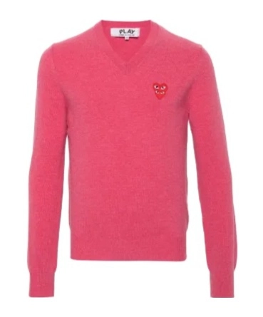 Play Comme Des Garcon Wool V-neck Jumper
