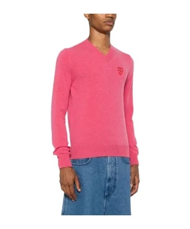Play Comme Des Garcon Wool V-neck Jumper