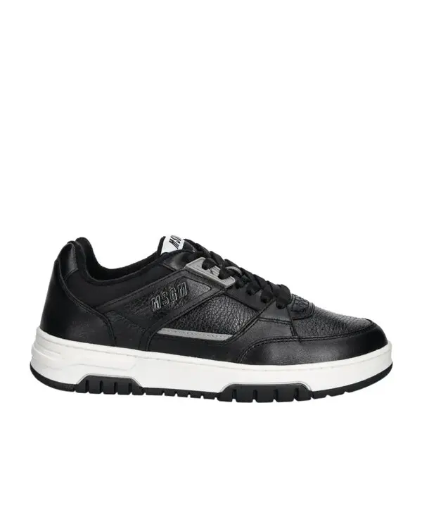 MSGM Logo-patch Leather Sneakers