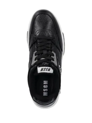 MSGM Logo-patch Leather Sneakers
