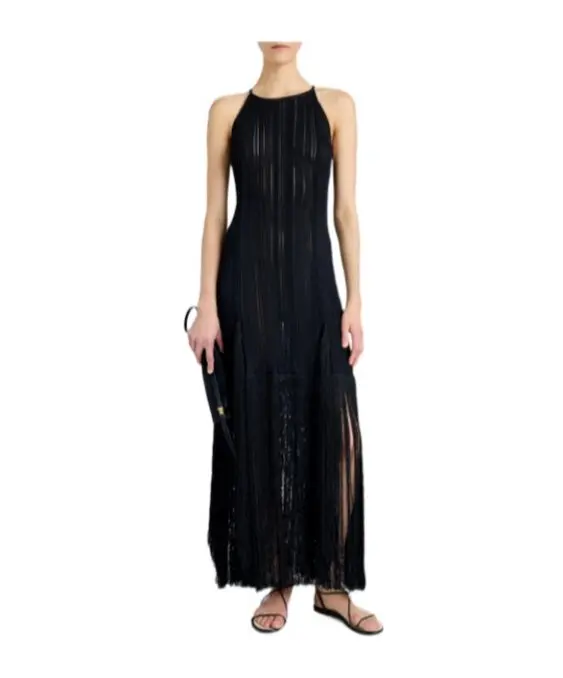 Proenza Schouler Everly Fringe Trim Maxi Dress