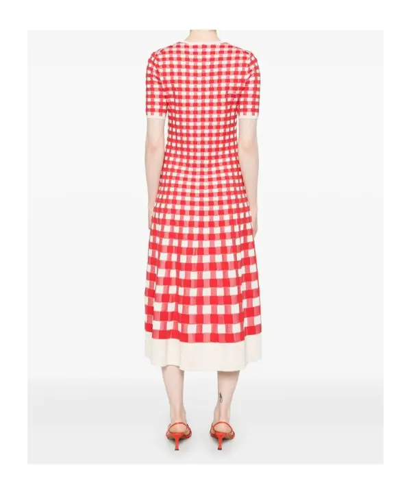 JOSEPH Vichy Checked Midi Dress