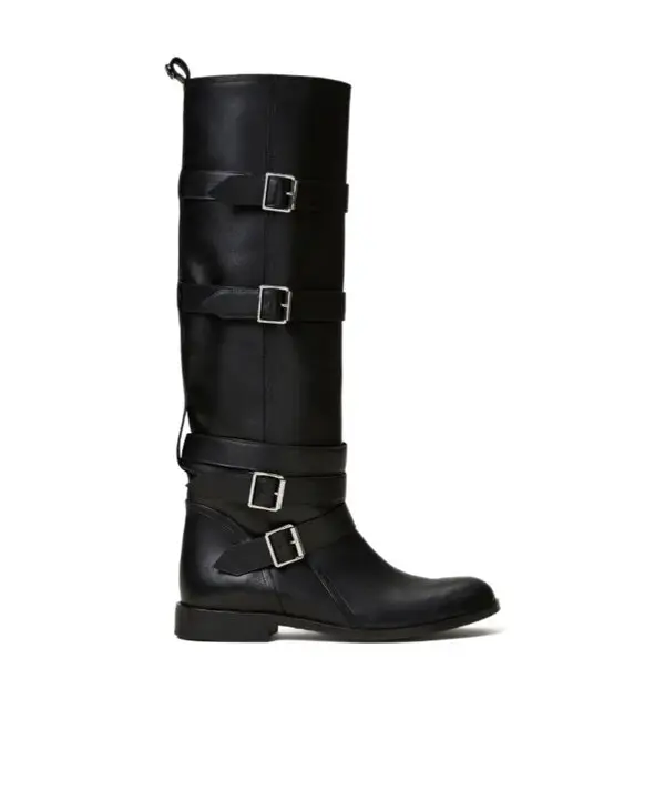 TWINSET Buckle-strap Leather Boots