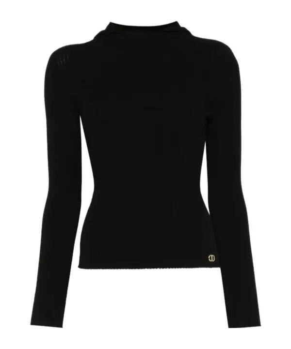 TWINSET Ribbed Hooded Knitwear