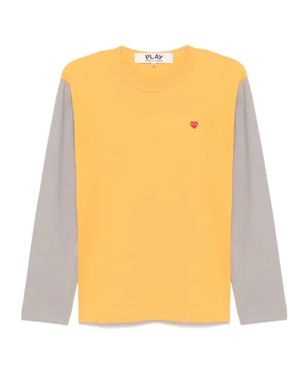 Play Comme Des Garcon Logo-appliqué Two-tone T-shirt