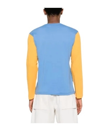 Play Comme Des Garcon Heart-patch Two-tone T-shirt - Blue
