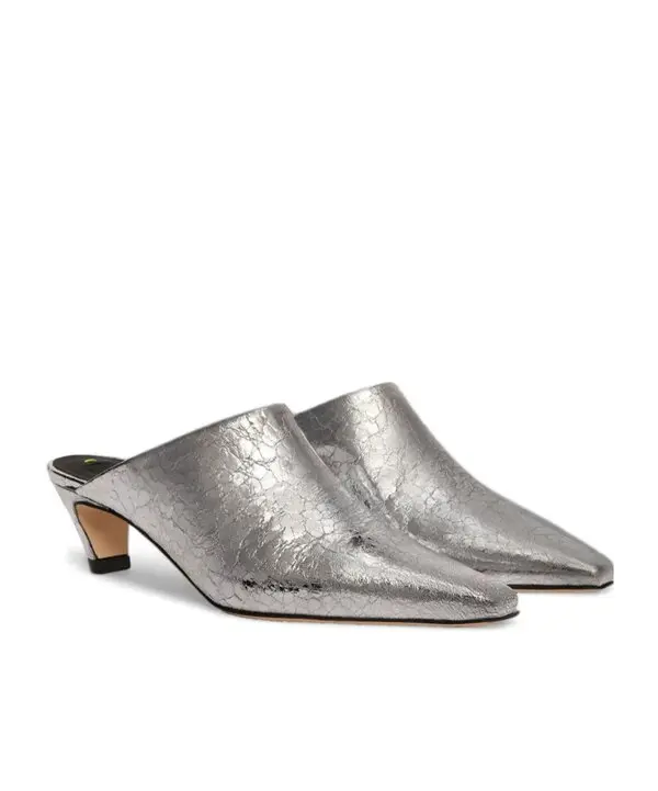 MSGM Metallic Leather Mules