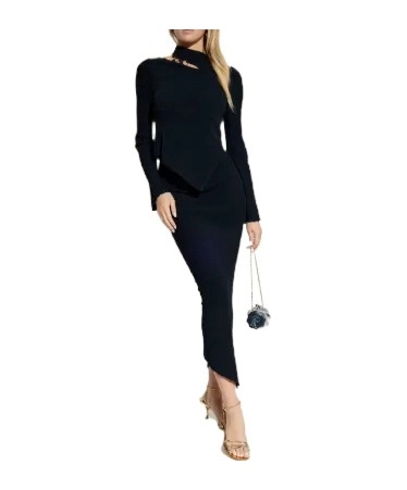 Cult Gaia Plissé Asymmetric Midi Skirt