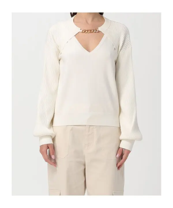 TWINSET Chain-embellished Ribbed Blouse