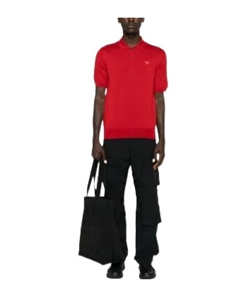 Play Comme Des Garcon Heart-patch Wool Polo Shirt