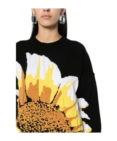 MSGM Floral-intarsia-knit Jumper