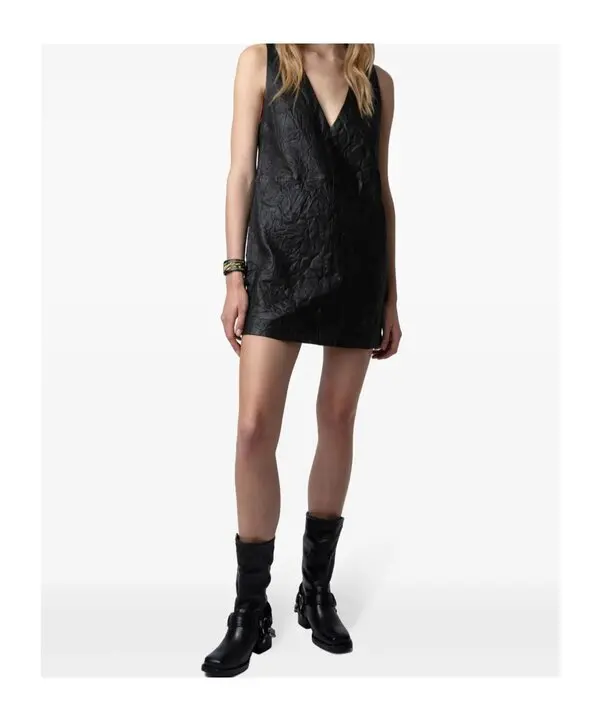 Zadig&Voltaire V-neck Leather Minidress