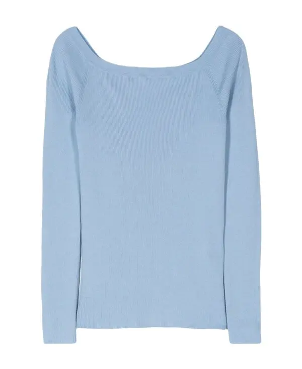 P.a.r.o.s.h Long-sleeved Fine Knit Pullover - Blue