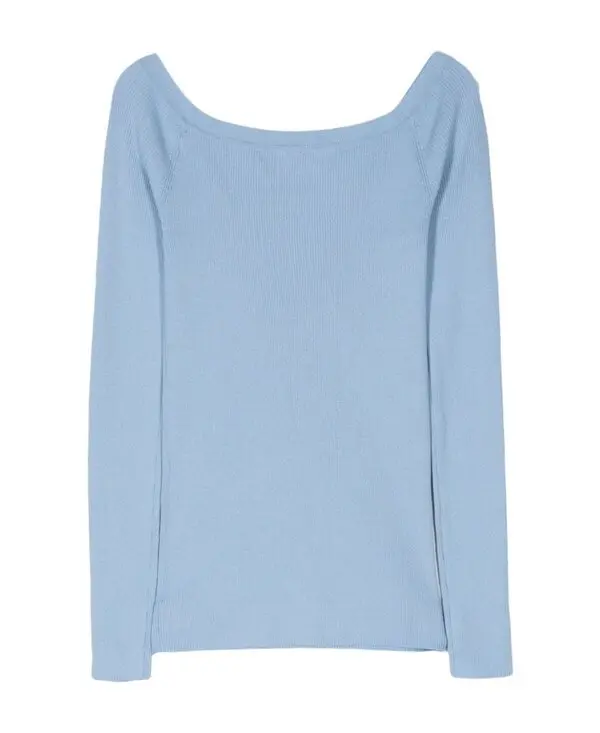 P.a.r.o.s.h Long-sleeved Fine Knit Pullover - Blue