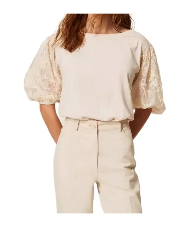 TWINSET Embroidered-sleeve Blouse