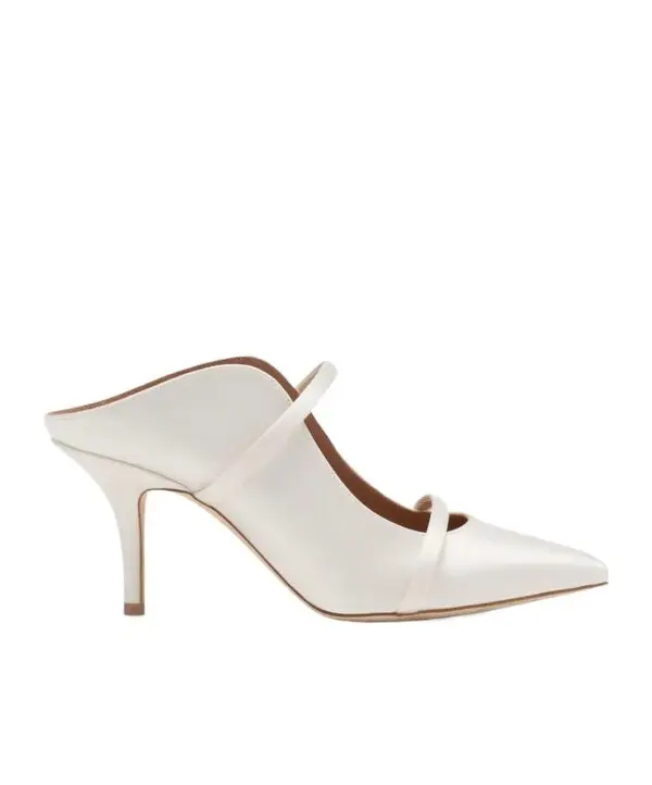 MALONE SOULIERS 70mm Maureen Mules - White
