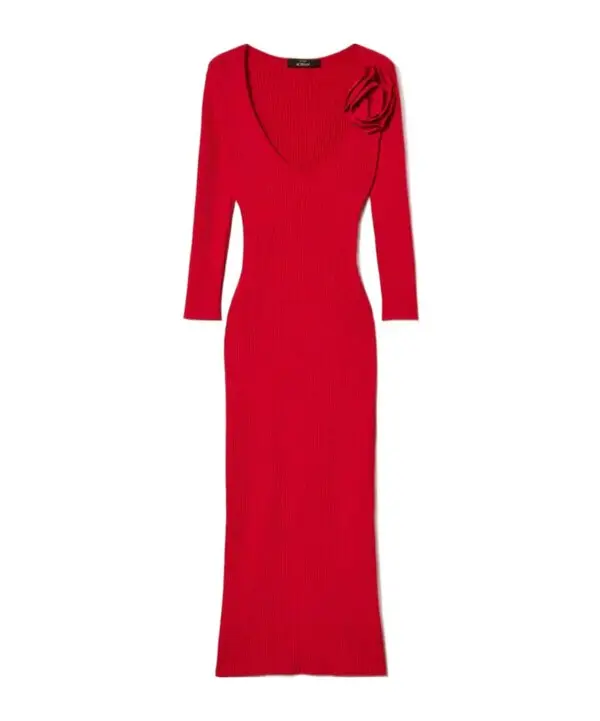 TWINSET Floral-appliqué Knitted Dress