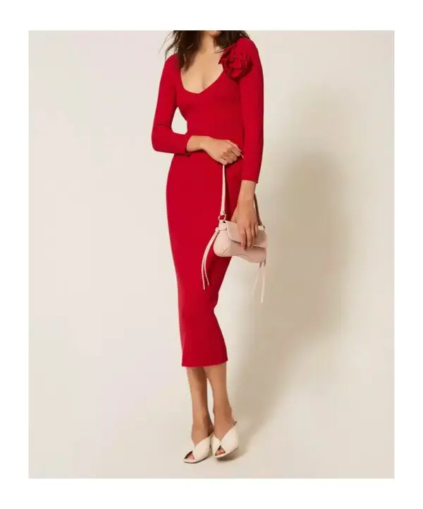 TWINSET Floral-appliqué Knitted Dress