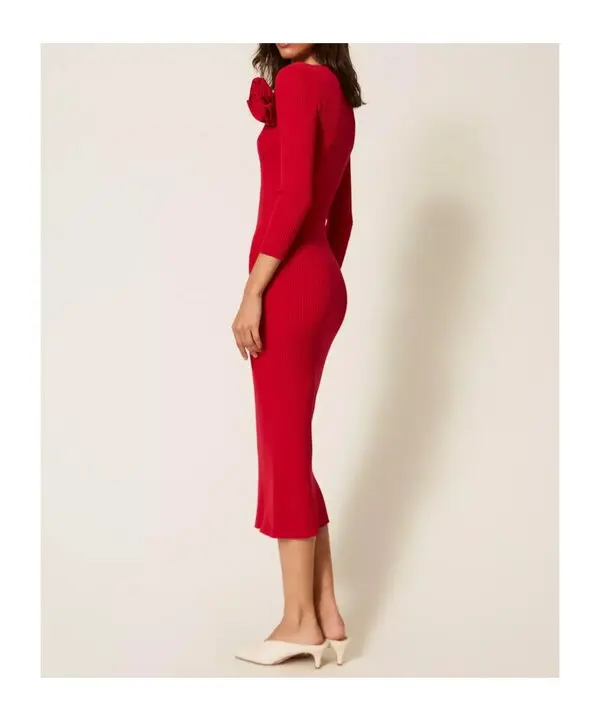 TWINSET Floral-appliqué Knitted Dress