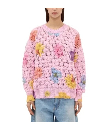 MSGM Floral-embellishment Sweater