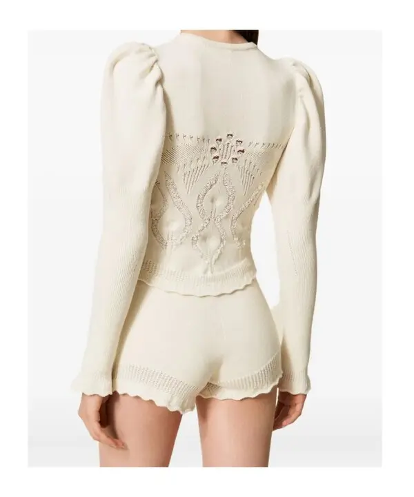 TWINSET Open-knit Puff-sleeve Jumper