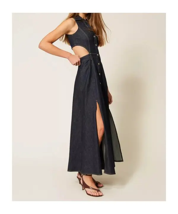 TWINSET Cut-out Denim Dress