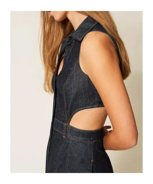 TWINSET Cut-out Denim Dress